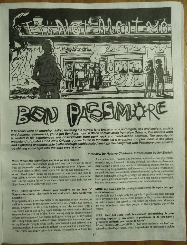 Ben Passmore Interview in Maximum Rocknroll – Silver Sprocket