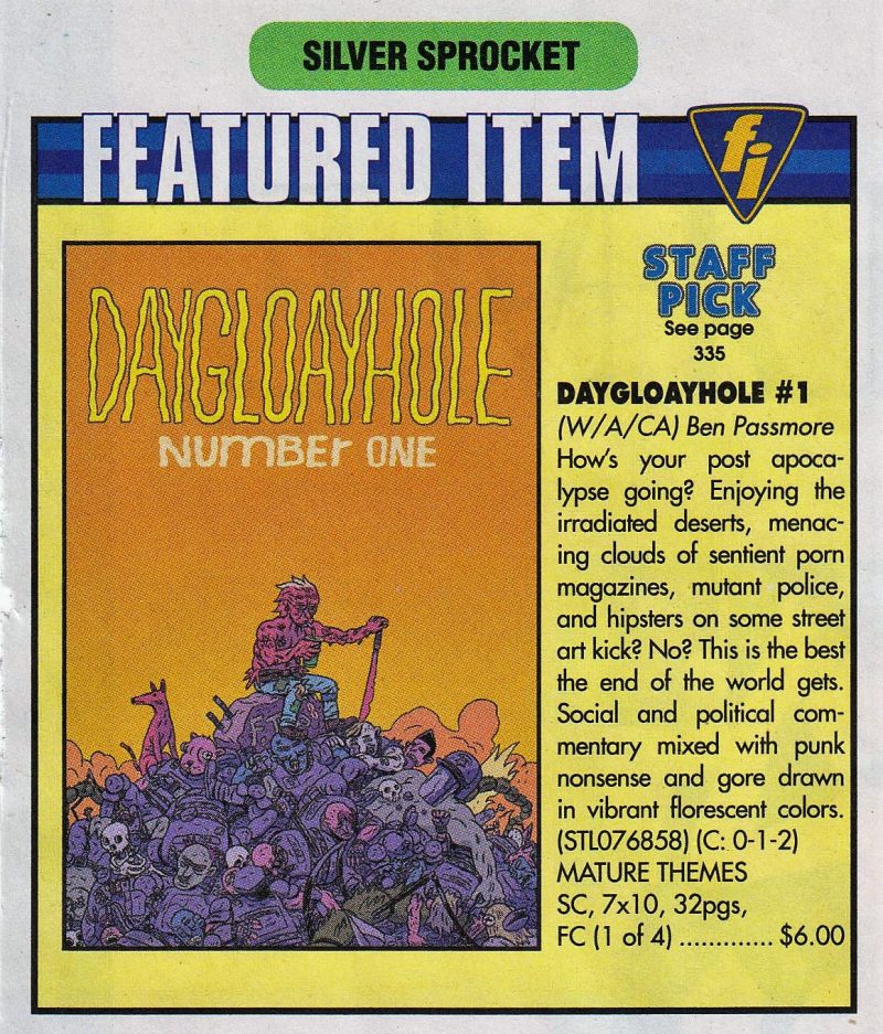 Ben Passmore’s “Daygloayhole” Post-Apocalyptic Sci-Fi earns Previews “Staff Pick” – Silver Sprocket